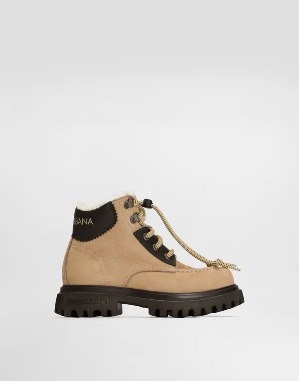 Dolce & Gabbana Nubuck And Calfskin Lace-up Boots