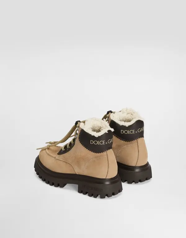 Dolce & Gabbana Nubuck And Calfskin Lace-up Boots