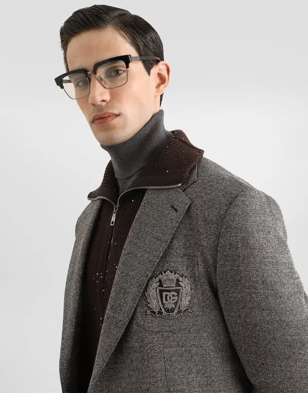 Dolce & Gabbana Portofino Single-breasted Jacket In Birdseye Wool
