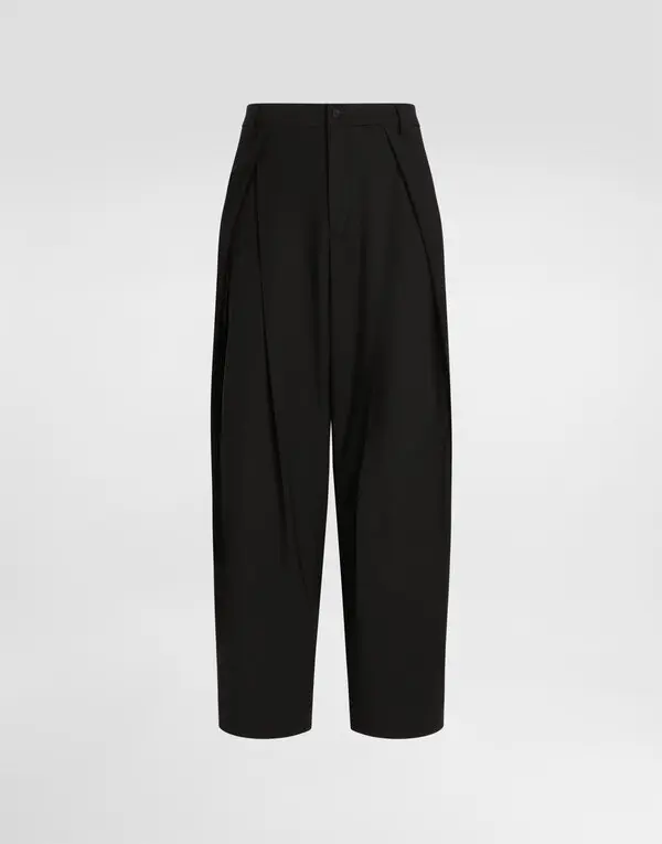 Dolce & Gabbana Virgin Wool Gabardine Trousers - Black