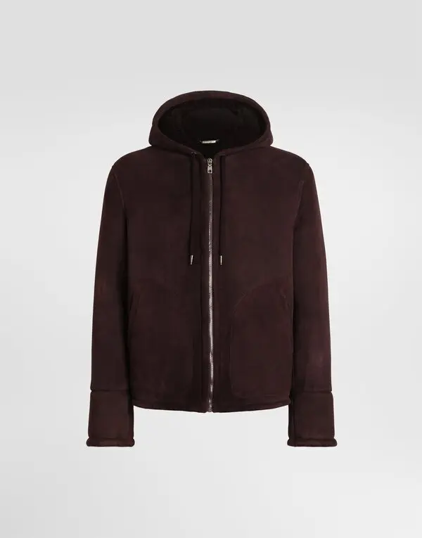 Dolce & Gabbana Suede Shearling Hooded Jacket - Multicolor