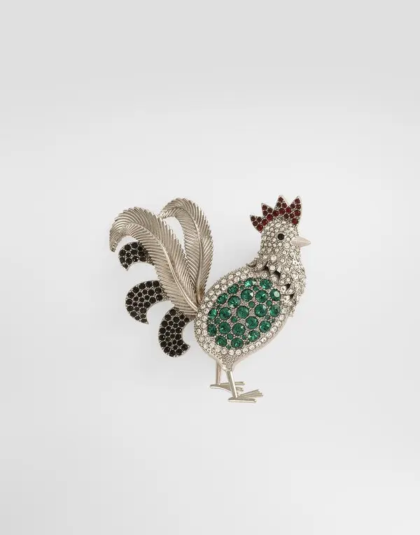 Dolce & Gabbana Rooster Brooch - Silver