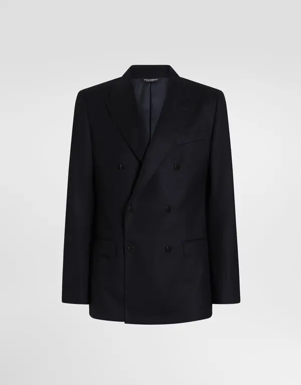 Dolce & Gabbana Martini Light Double-breasted Wool Jacket - Blue