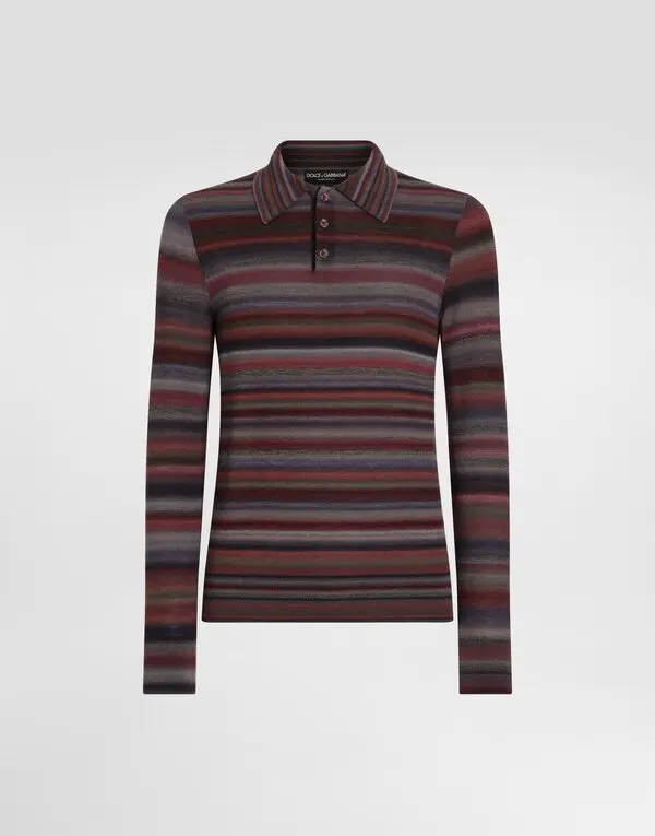 Dolce & Gabbana Striped Wool Polo Shirt