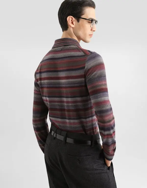 Dolce & Gabbana Striped Wool Polo Shirt