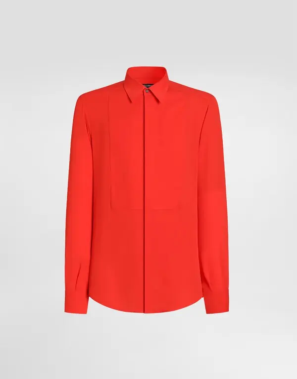 Dolce & Gabbana Crêpe De Chine Silk Martini Shirt - Orange