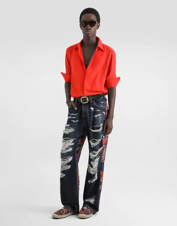 Dolce & Gabbana Crêpe De Chine Silk Martini Shirt