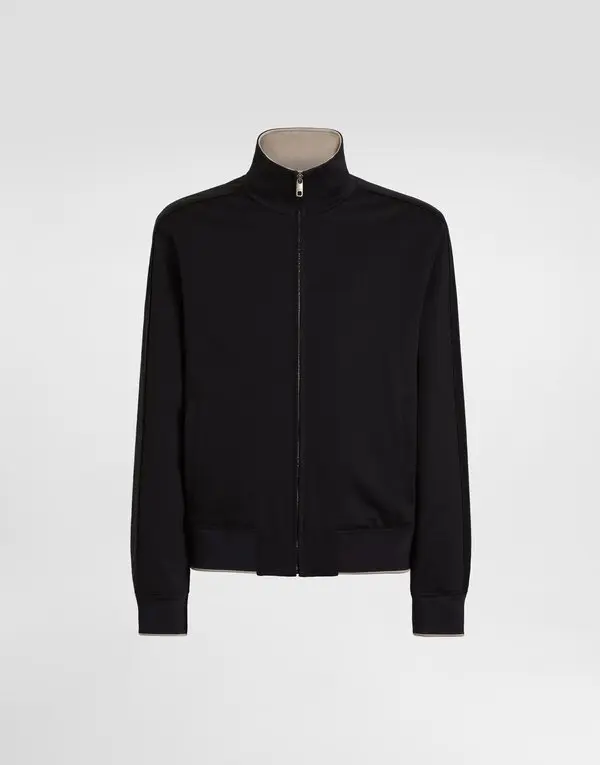 Dolce & Gabbana Jersey Zip-up Sweatshirt - Blue