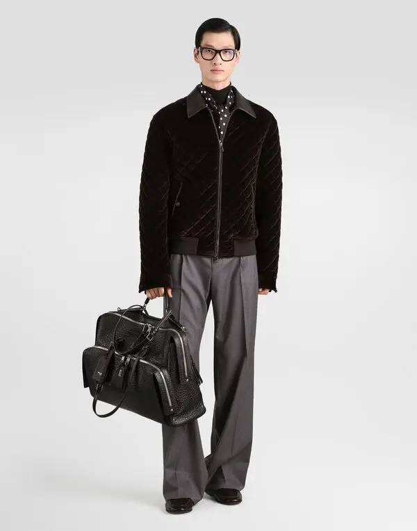 Dolce & Gabbana Quilted Velvet Bomber Jacket