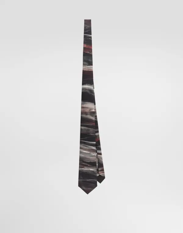 Dolce & Gabbana Abstract Print Silk Neck Tie