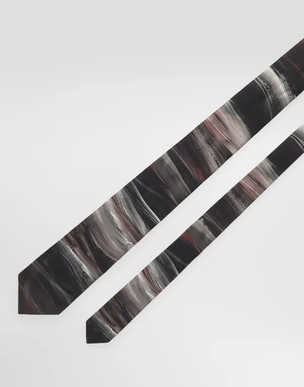 Dolce & Gabbana Abstract Print Silk Neck Tie