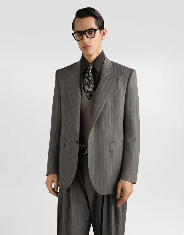 Dolce & Gabbana Palermo Single-breasted Pinstripe Wool Jacket