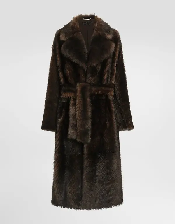 Dolce & Gabbana Single-breasted Shearling Coat