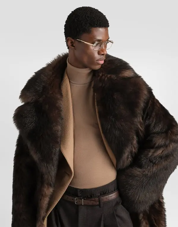 Dolce & Gabbana Single-breasted Shearling Coat