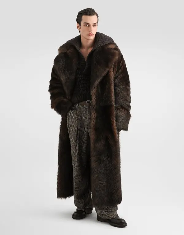 Dolce & Gabbana Single-breasted Shearling Coat