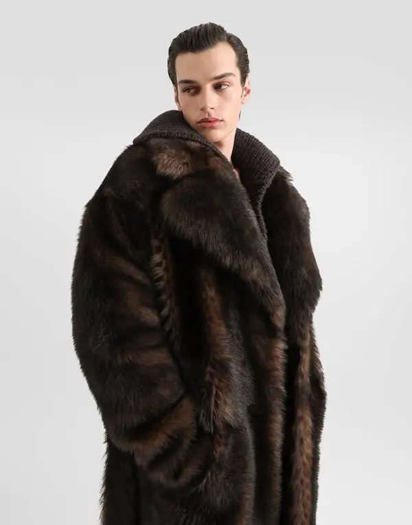 Dolce & Gabbana Single-breasted Shearling Coat
