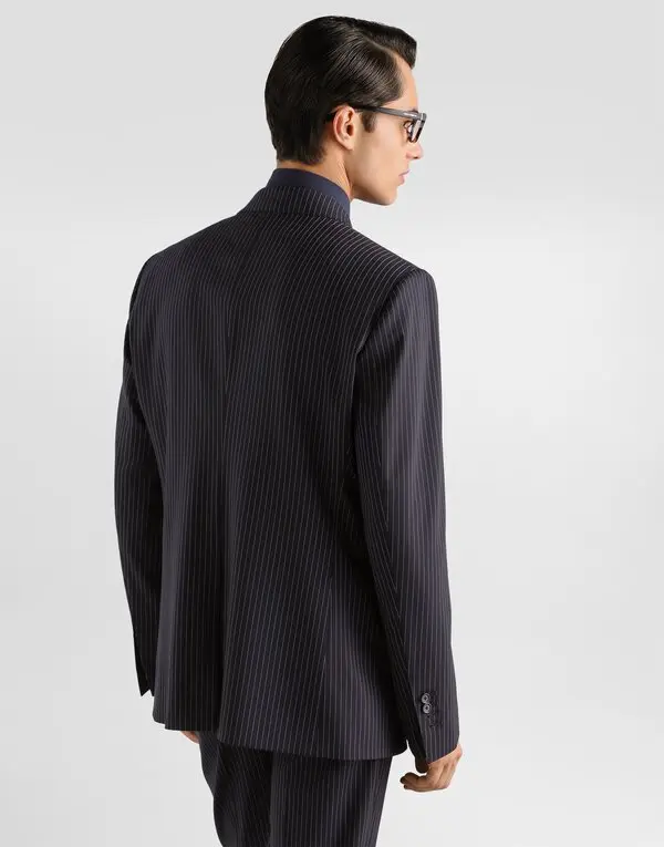 Dolce & Gabbana Martini Light Double-breasted Pinstriped Wool Jacket