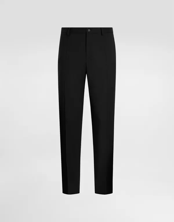 Dolce & Gabbana Wool Gabardine Trousers - Black