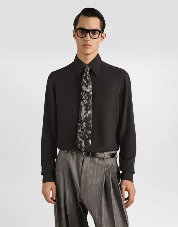 Dolce & Gabbana Crêpe De Chine Gold Shirt