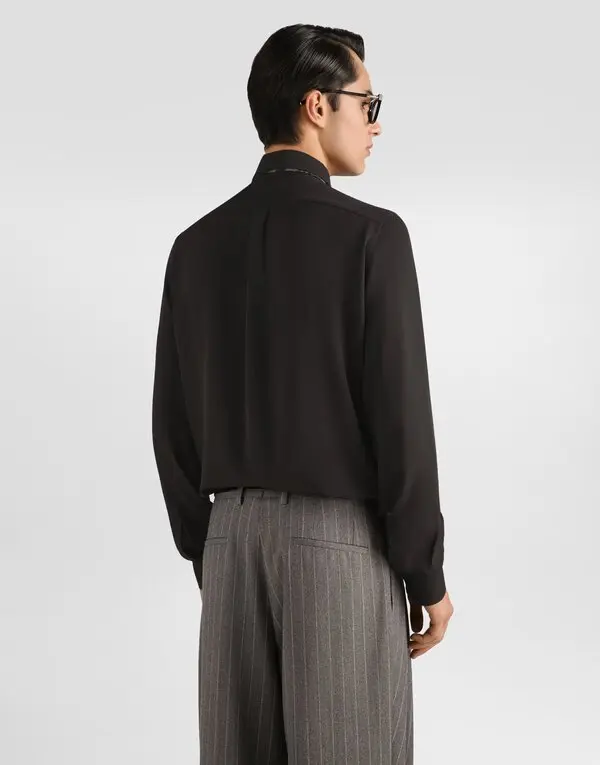 Dolce & Gabbana Crêpe De Chine Gold Shirt