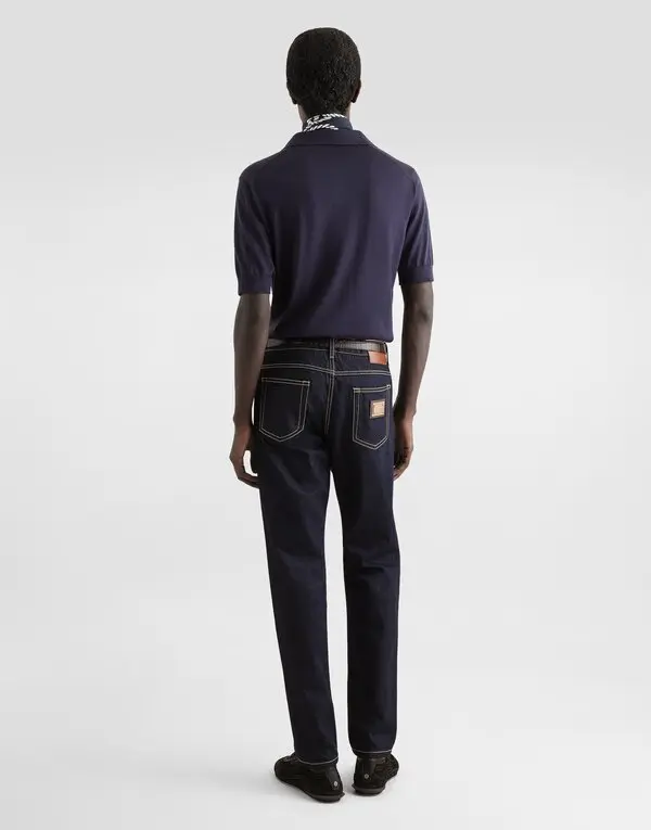 Dolce & Gabbana Silk Knit Polo Shirt