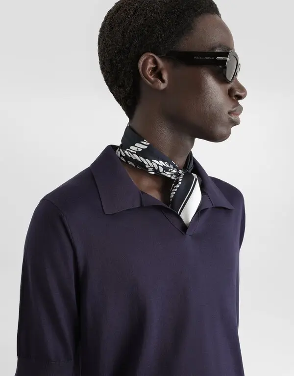 Dolce & Gabbana Silk Knit Polo Shirt