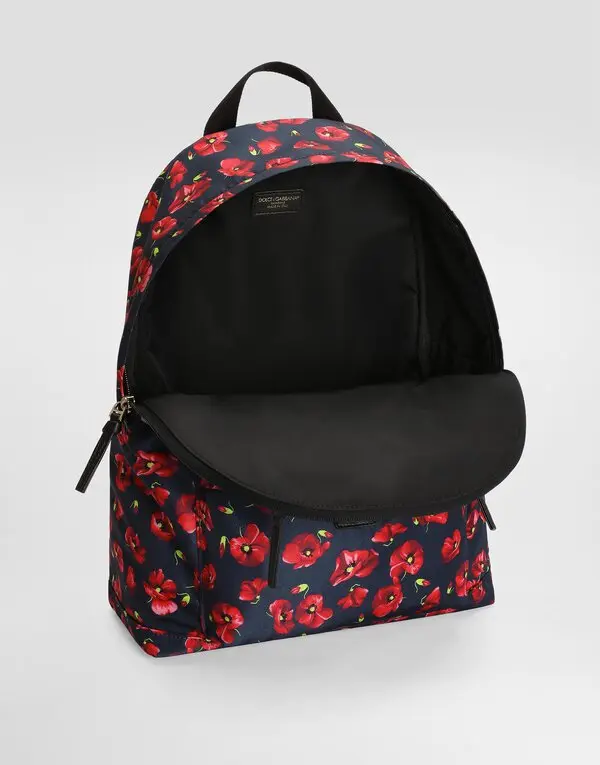 Dolce & Gabbana Poppy-print Nylon Backpack