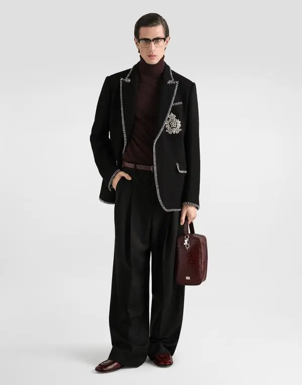 Dolce & Gabbana Tweed Single-breasted Jacket With Embroidery