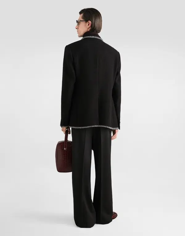 Dolce & Gabbana Tweed Single-breasted Jacket With Embroidery