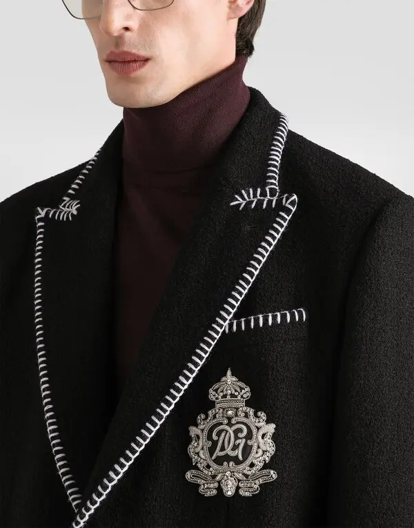 Dolce & Gabbana Tweed Single-breasted Jacket With Embroidery