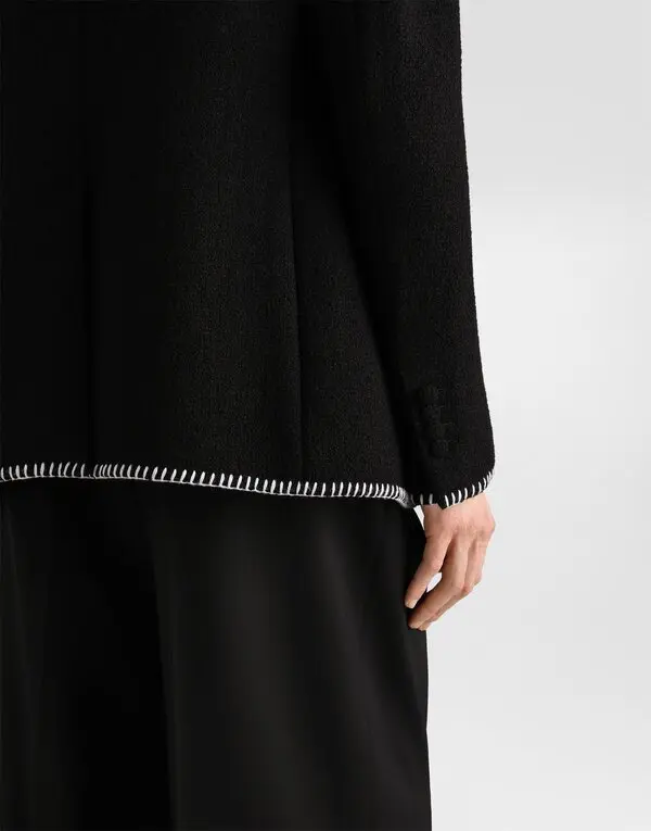Dolce & Gabbana Tweed Single-breasted Jacket With Embroidery