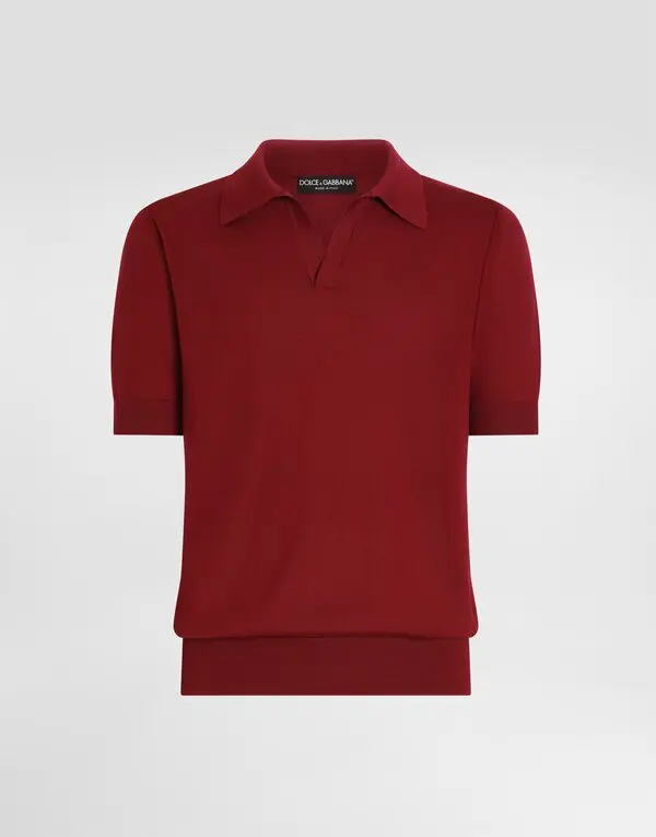 Dolce & Gabbana Cashmere Polo Shirt - Bordeaux