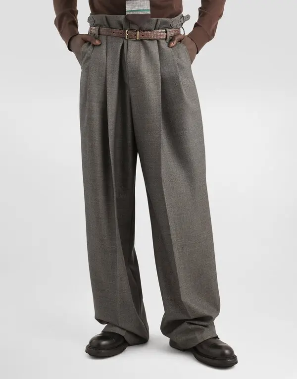 Dolce & Gabbana Virgin Wool Wide-leg Trousers