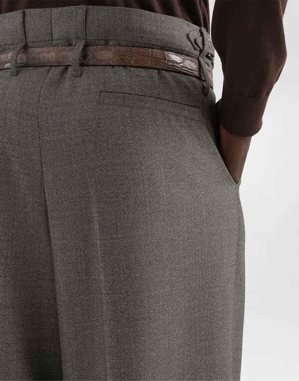 Dolce & Gabbana Virgin Wool Wide-leg Trousers