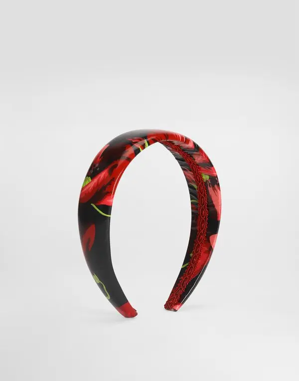 Dolce & Gabbana Poppy-print Poplin Headband - Multicolor