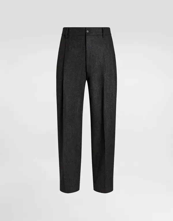 Dolce & Gabbana Wool Flannel Trousers - Grey
