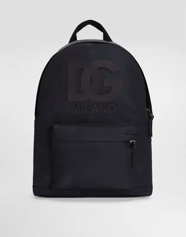 Dolce & Gabbana Nylon Backpack With Logo - Blue