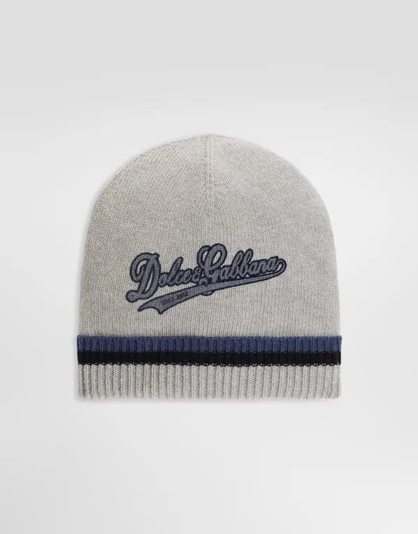 Dolce & Gabbana Knit Hat With Logo - Beige