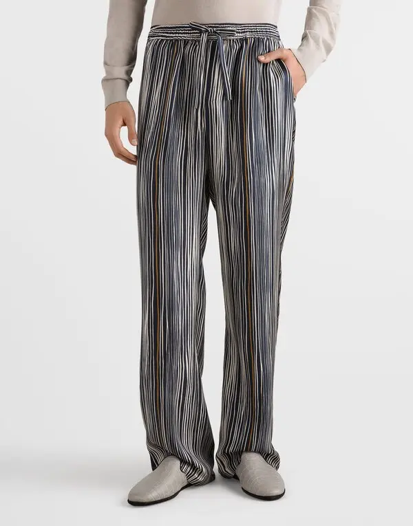Dolce & Gabbana Stripe-print Silk Twill Vanity Trousers