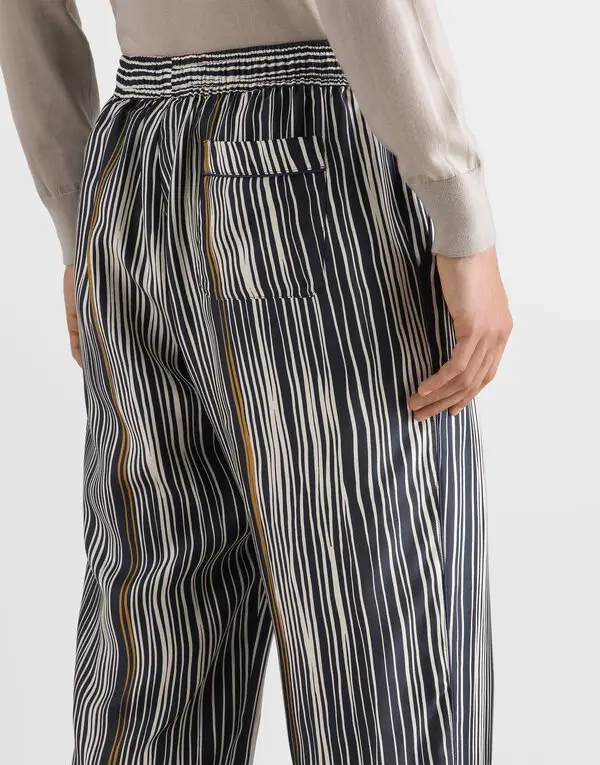 Dolce & Gabbana Stripe-print Silk Twill Vanity Trousers