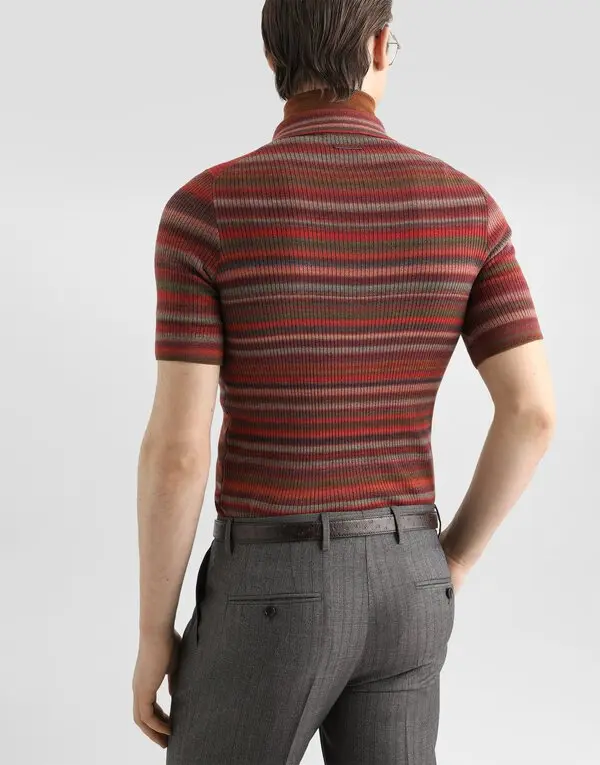 Dolce & Gabbana Striped Wool Polo Shirt