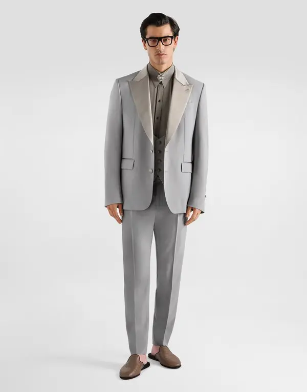 Dolce & Gabbana Sicilia Light Single-breasted Micro-rib Tuxedo Jacket