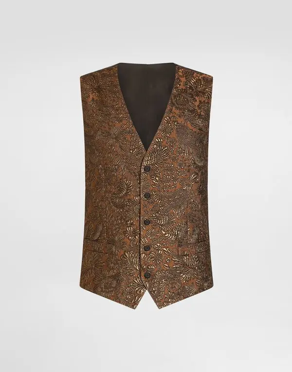 Dolce & Gabbana Single-breasted Brocade Vest - Bordeaux