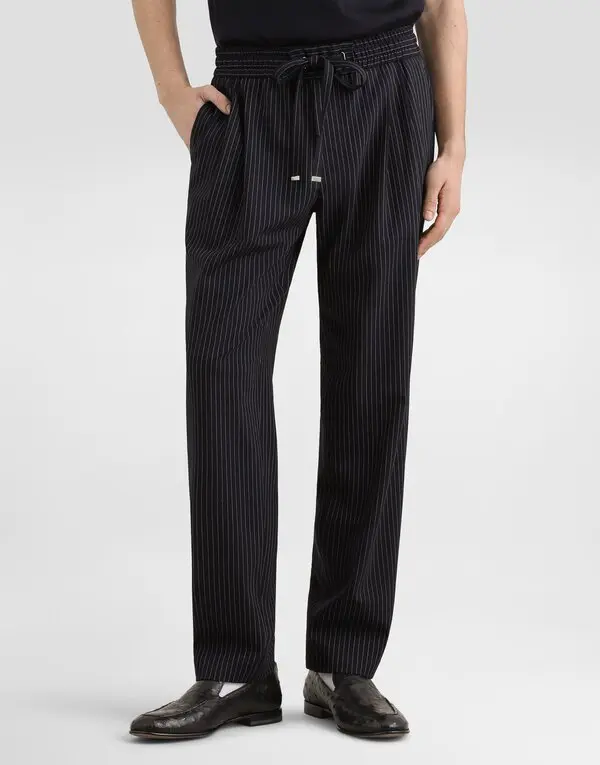 Dolce & Gabbana Pinstripe Wool Jogging Trousers