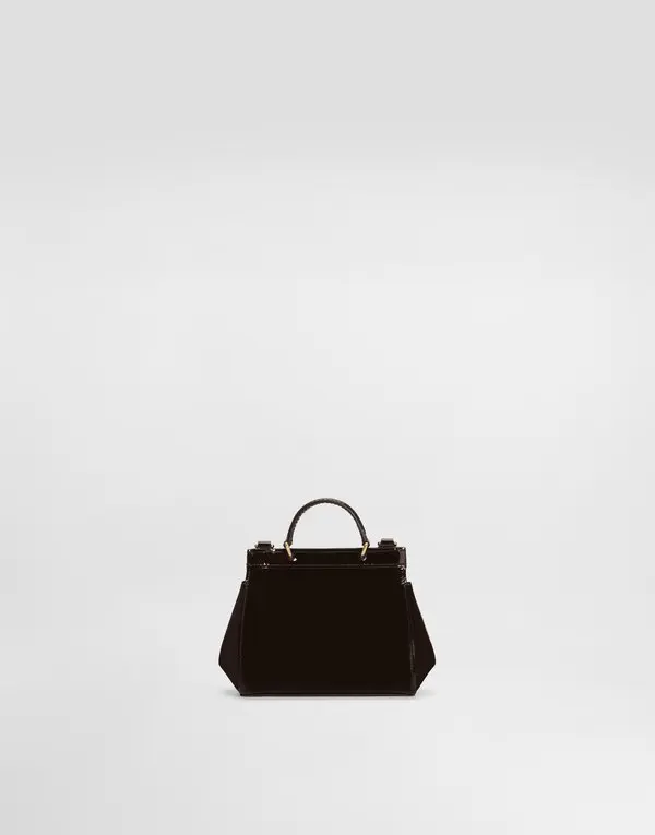 Dolce & Gabbana Sicily Shoulder And Crossbody Bag In Patent Leather - Brown