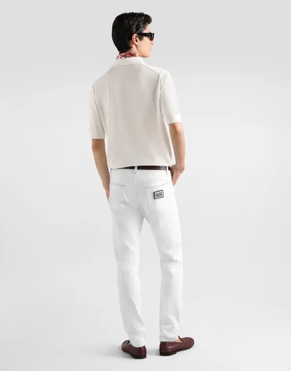 Dolce & Gabbana Silk Knit Polo Shirt