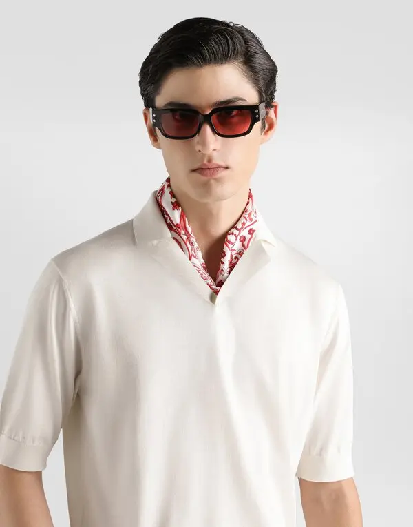 Dolce & Gabbana Silk Knit Polo Shirt