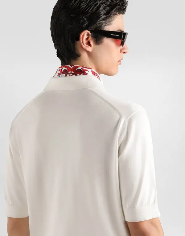 Dolce & Gabbana Silk Knit Polo Shirt
