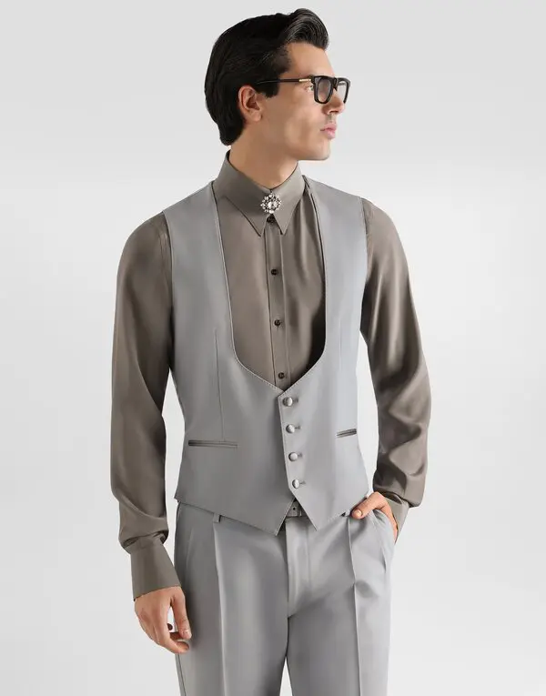 Dolce & Gabbana Micro-rib Tuxedo Vest
