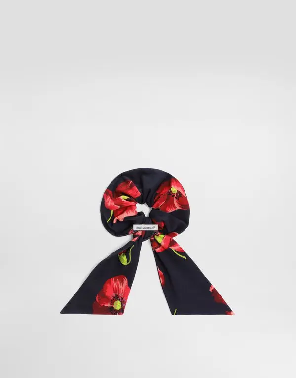 Dolce & Gabbana Poppy-print Interlock Scrunchie